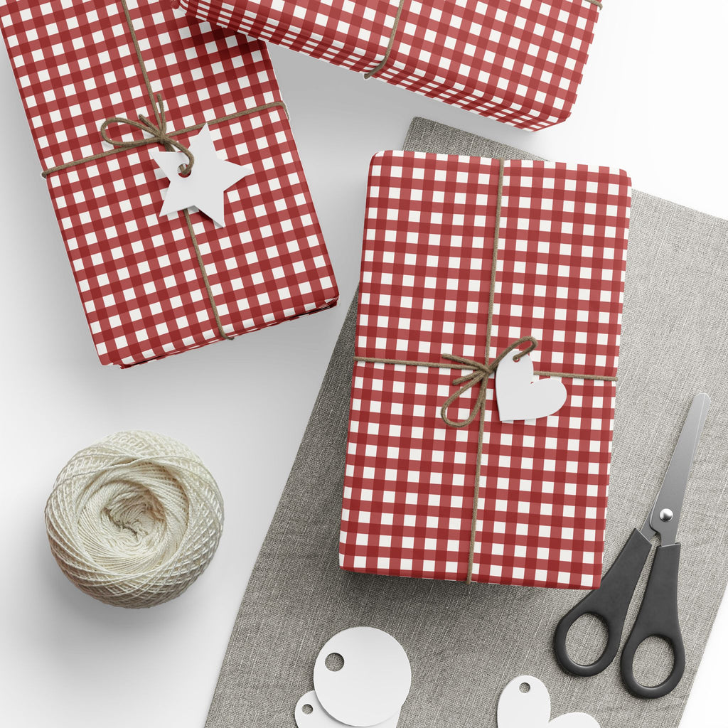 Cottage Gingham Wrapping Paper Red – Friend of Mine